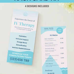 IV Therapy Canva Rack Card Kit Iv Therapy Brochures IV Infusion Flyer ...