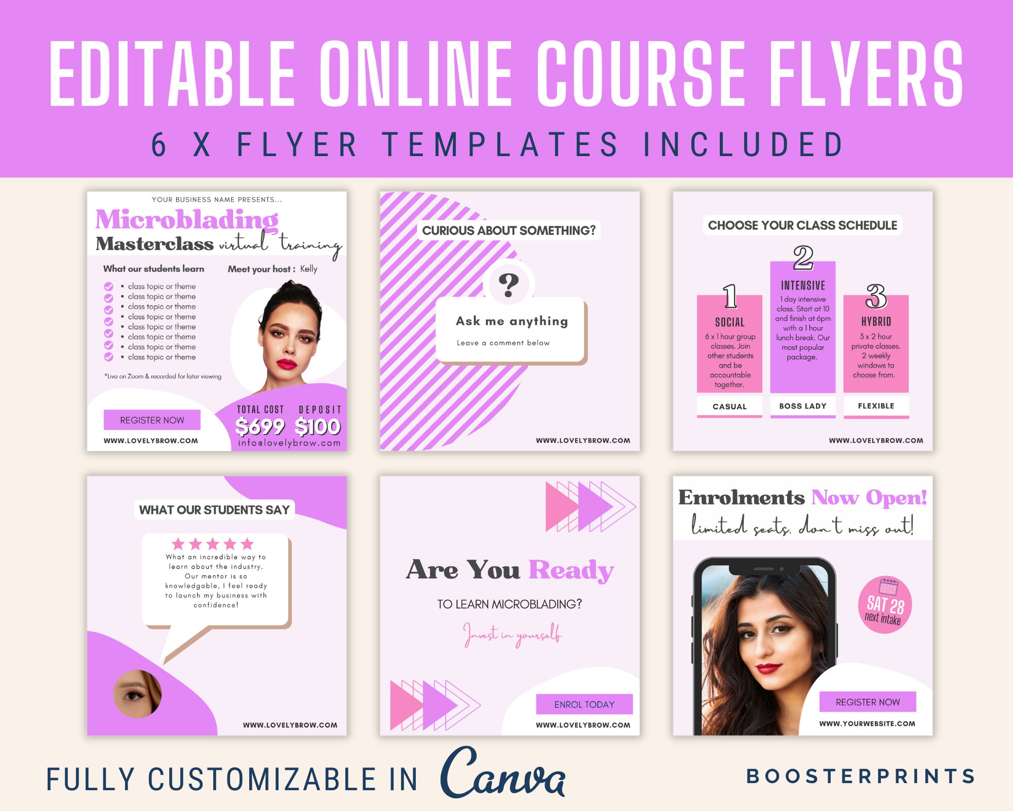 Course Flyer Template PMU Microblading Training Flyer Lash Training ...