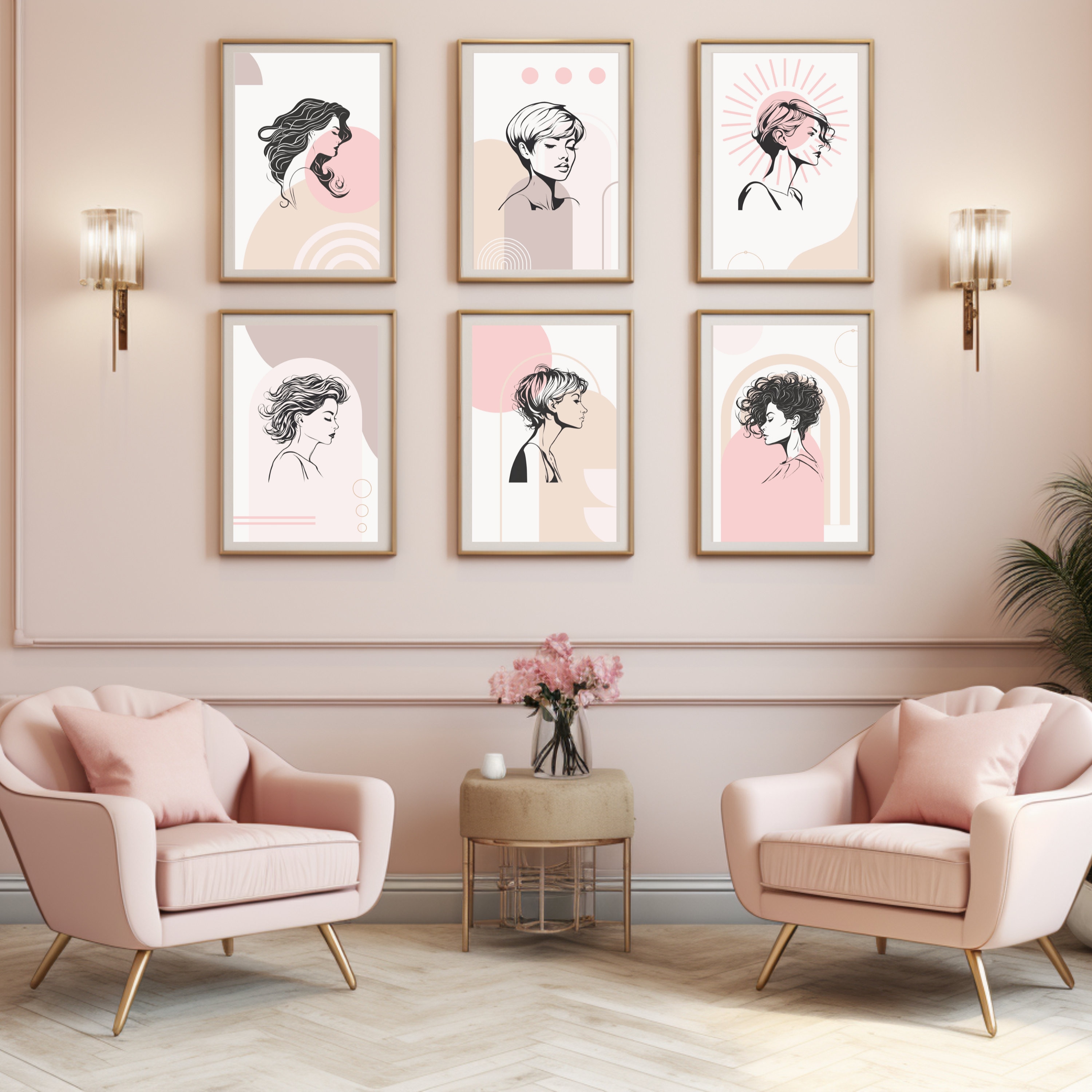 Hair Salon Decor Art Prints Set of 6 Hair Salon Wall Art Spa Wall Art ...