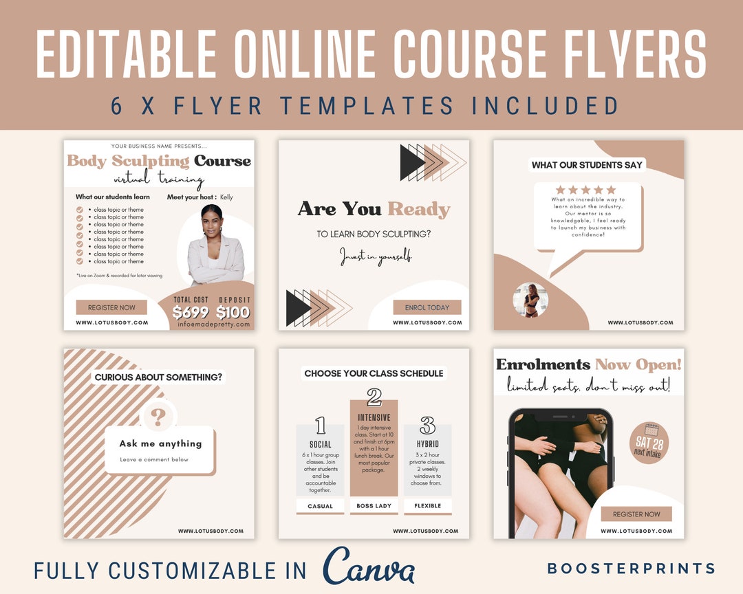 Body Contouring Flyers Online Class Body Sculpting Course Beauty ...
