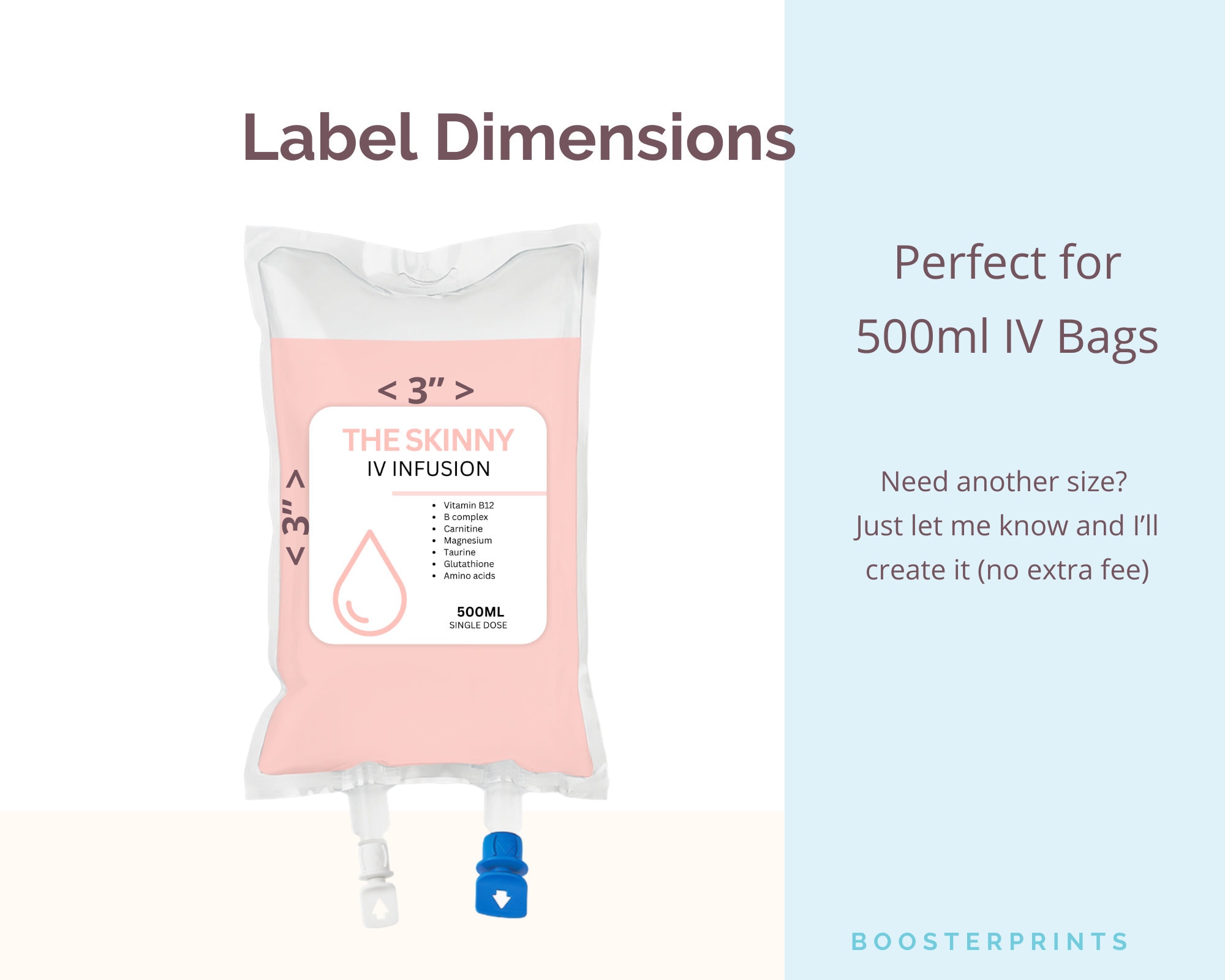 IV Drip Bags Label Editable IV Vitamin Therapy Bag Label IV Labels ...