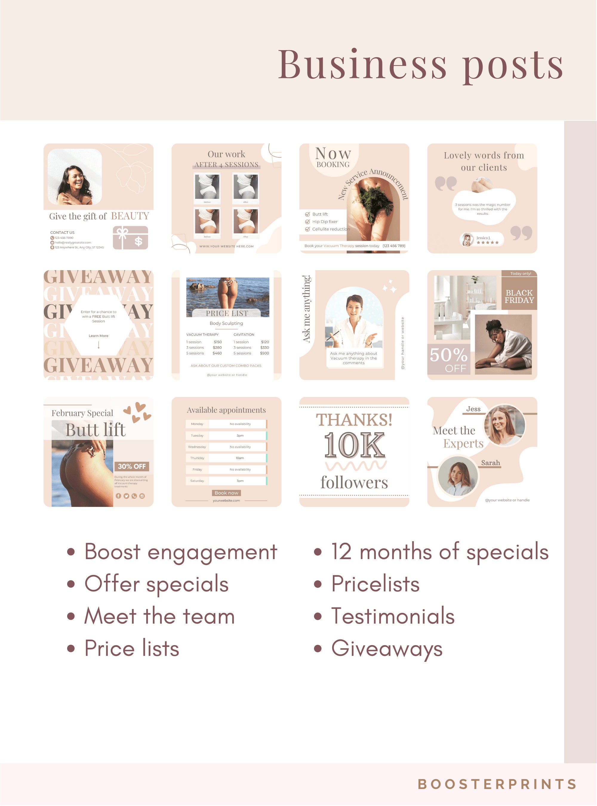 Brazilian Butt Lift Insta Posts Stories IG Templates Body Contouring ...