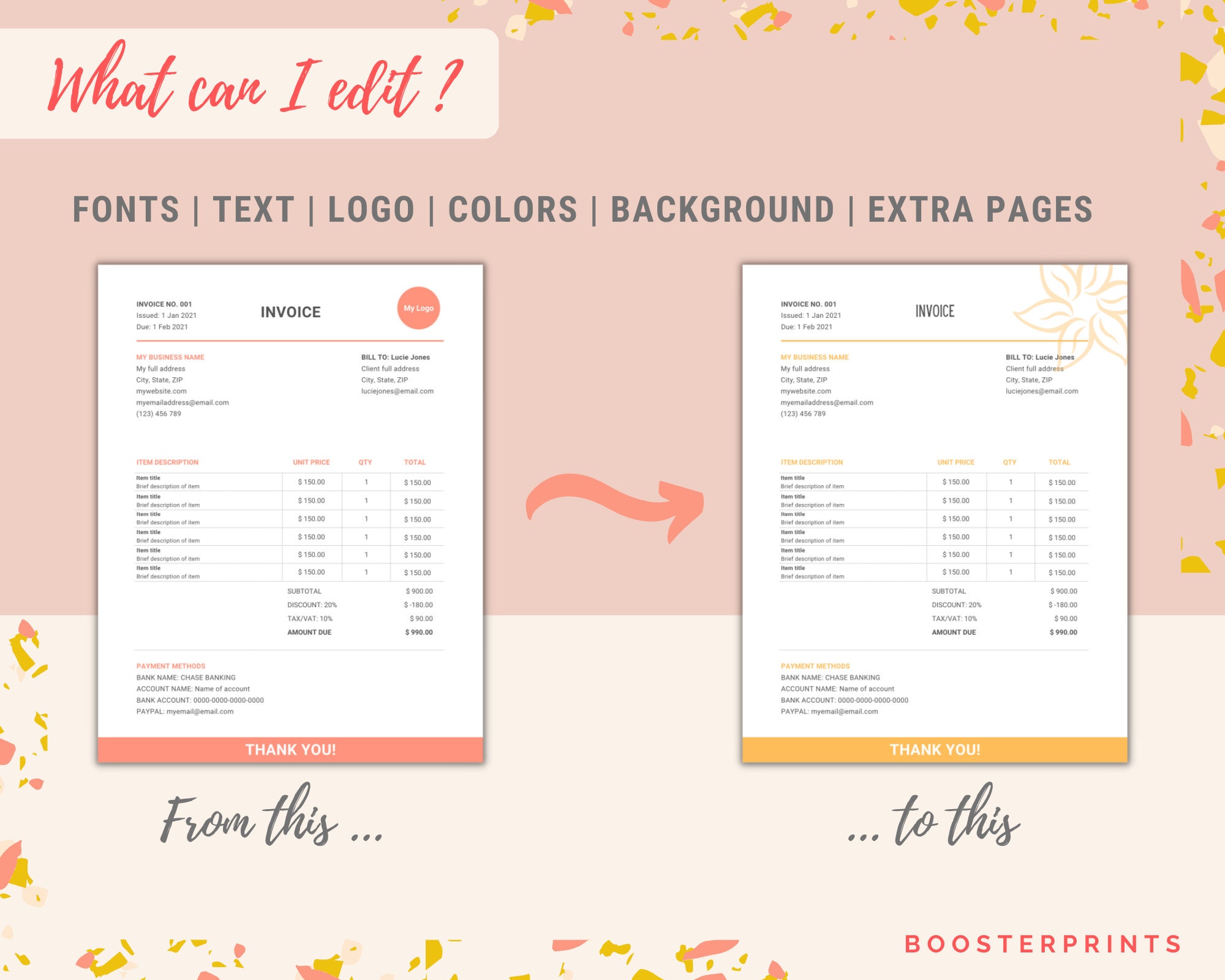 Invoice Template Esthetician Business Invoice Editable Template Salon ...