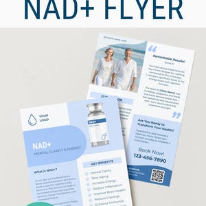 Nad Flyer IV Therapy Canva Template Nad Injections Canva Nad Info Iv ...