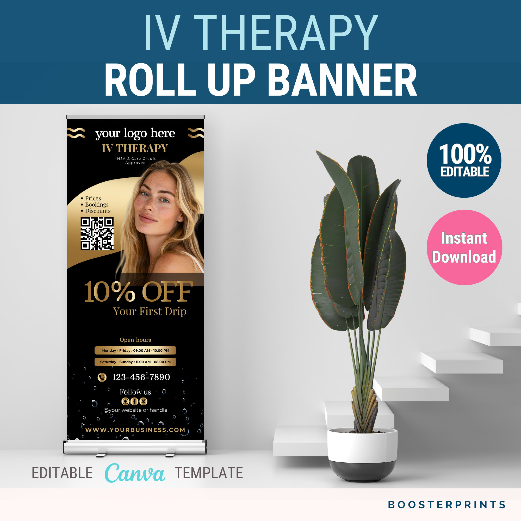 IV Vitamin Therapy Marketing Banner Iv Retractable Banner IV Rollup ...