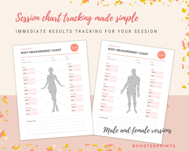 Body Measurement Forms Client Measurement Tracking Cavitation Body ...