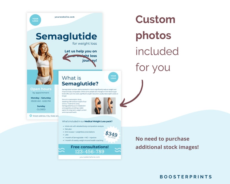 Semagluetide Weight Loss Flyer Template Semaglutide Injection Brochure ...