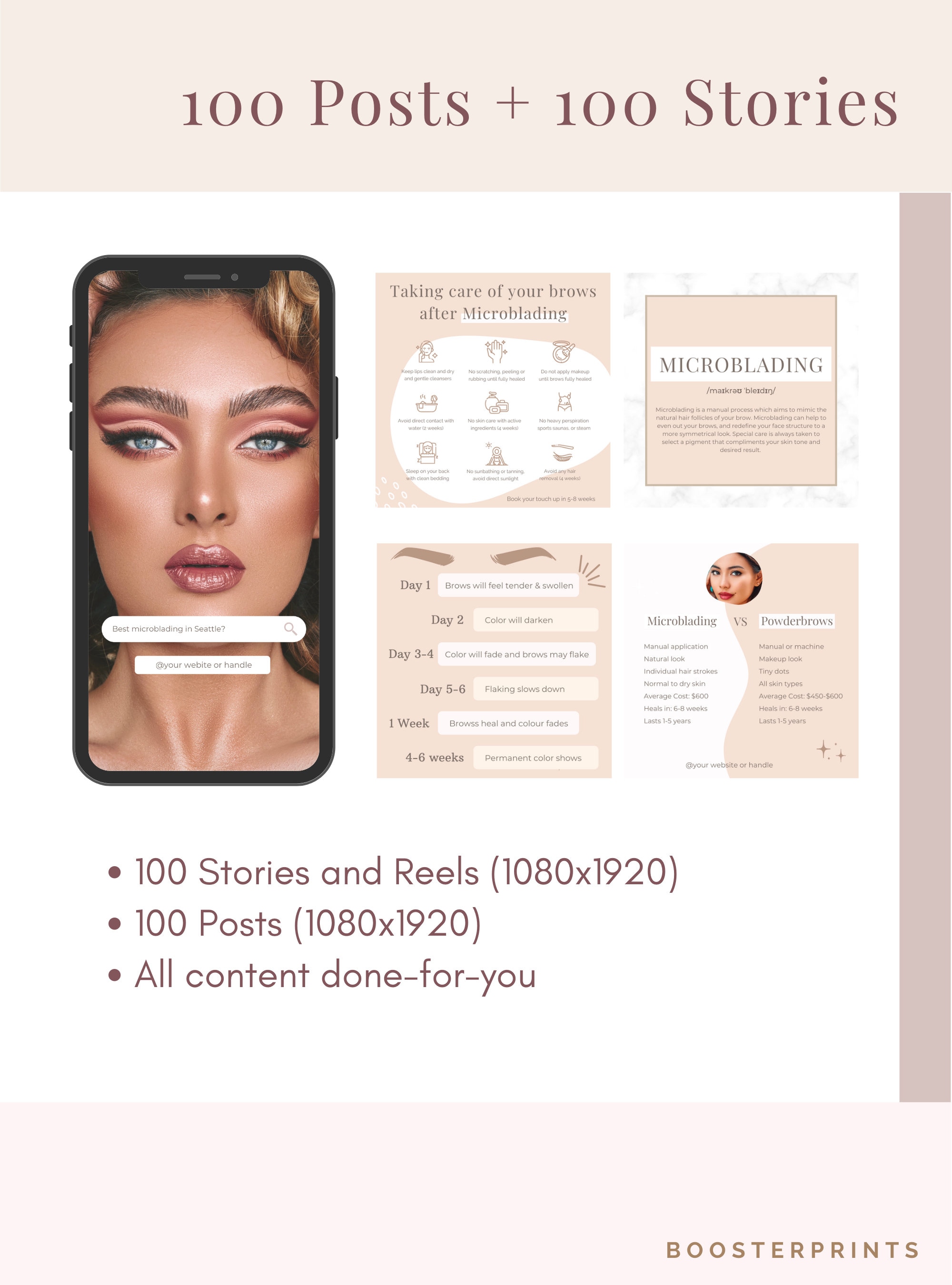 PMU Instagram Posts 100 Pmu Flyers IG Posts IG Stories Microblading ...