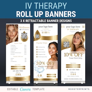 IV Therapy Marketing Gold Event Banner IV Retractable Black Gold IV ...