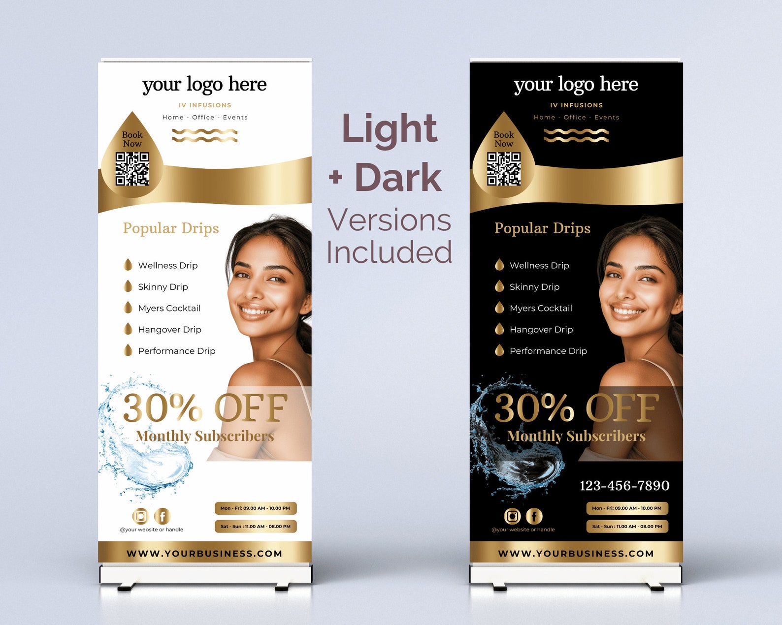 IV Therapy Banner Retractable Banner IV Rollup Banner IV Event Banner ...