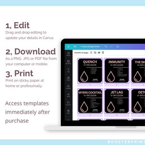 IV Bag Labels Editable IV Vitamin Therapy Bag Label IV Label Template ...