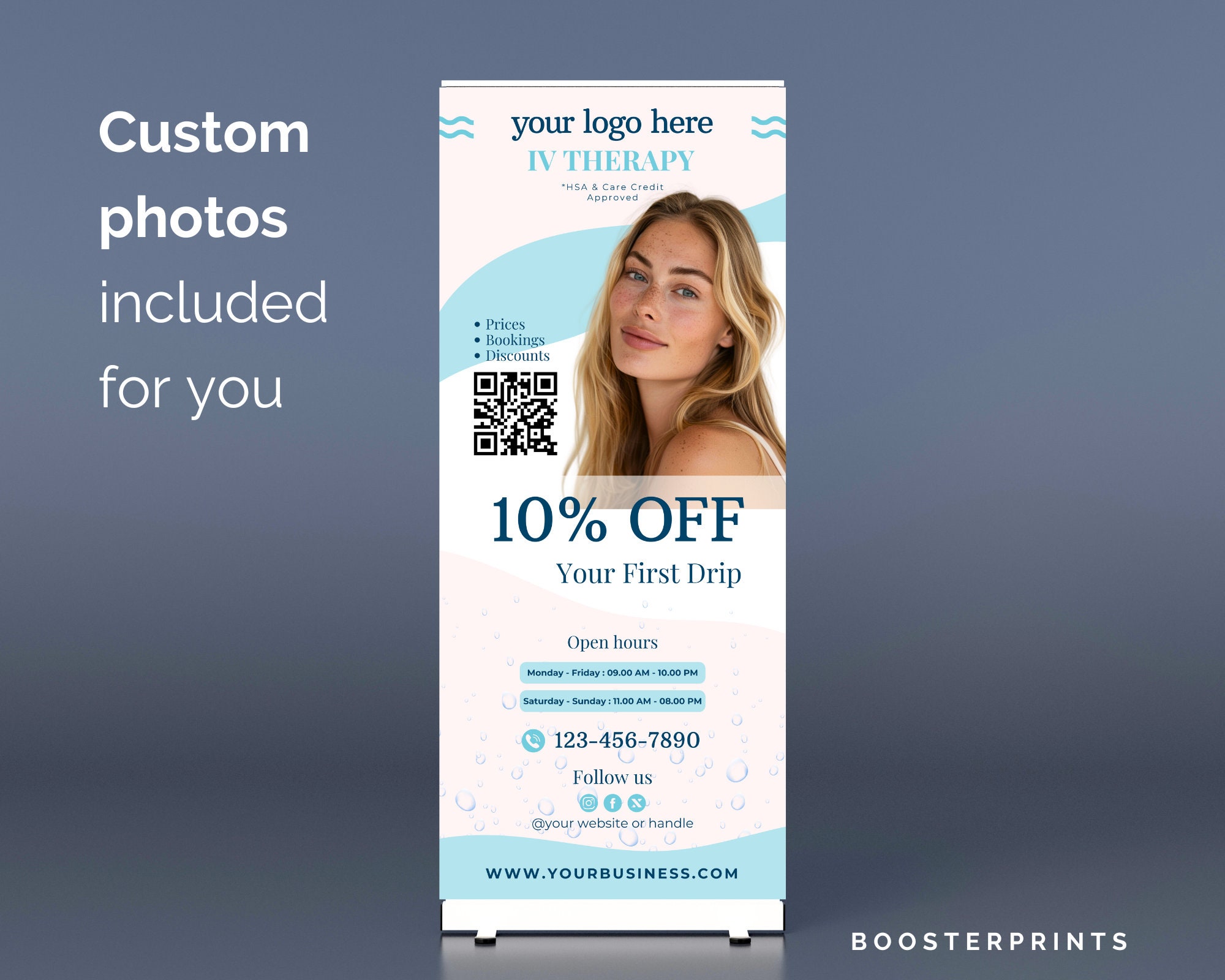 IV Therapy Marketing Event Banner IV Retractable IV Standup Banner Iv ...