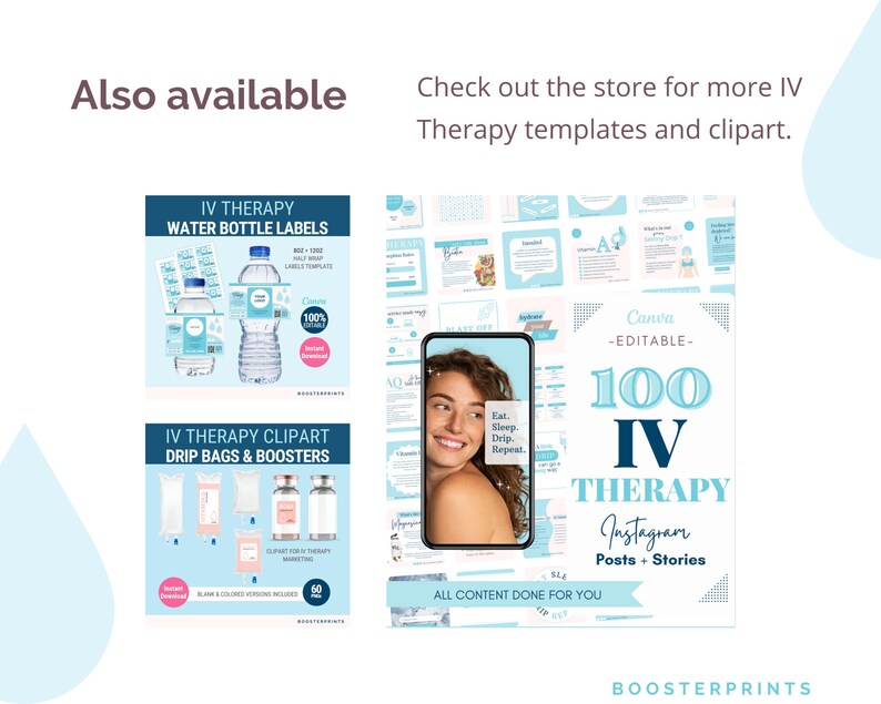 IV Therapy Canva Template Marketing Trio Including IV Trifold Pricelist ...