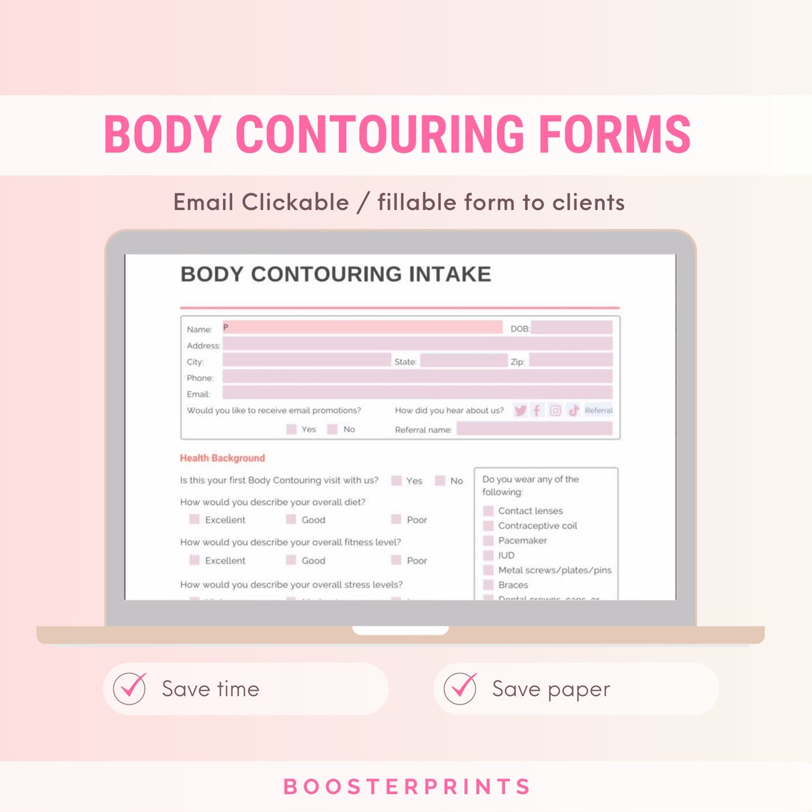 Body Contour Forms Client Intake Consent Forms Ultrasound - Etsy