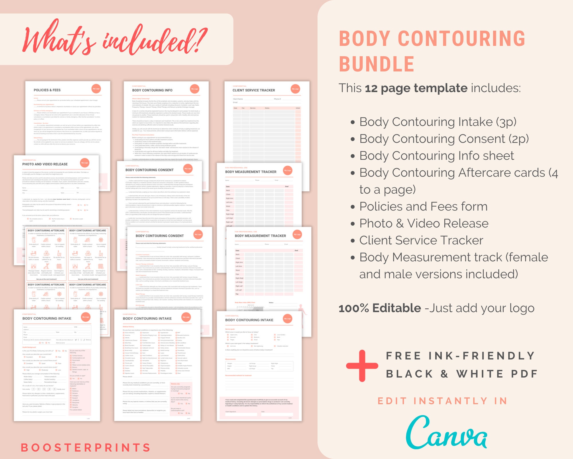 Body Contouring Form Editable Intake Body Sculpting Client Consent Body ...