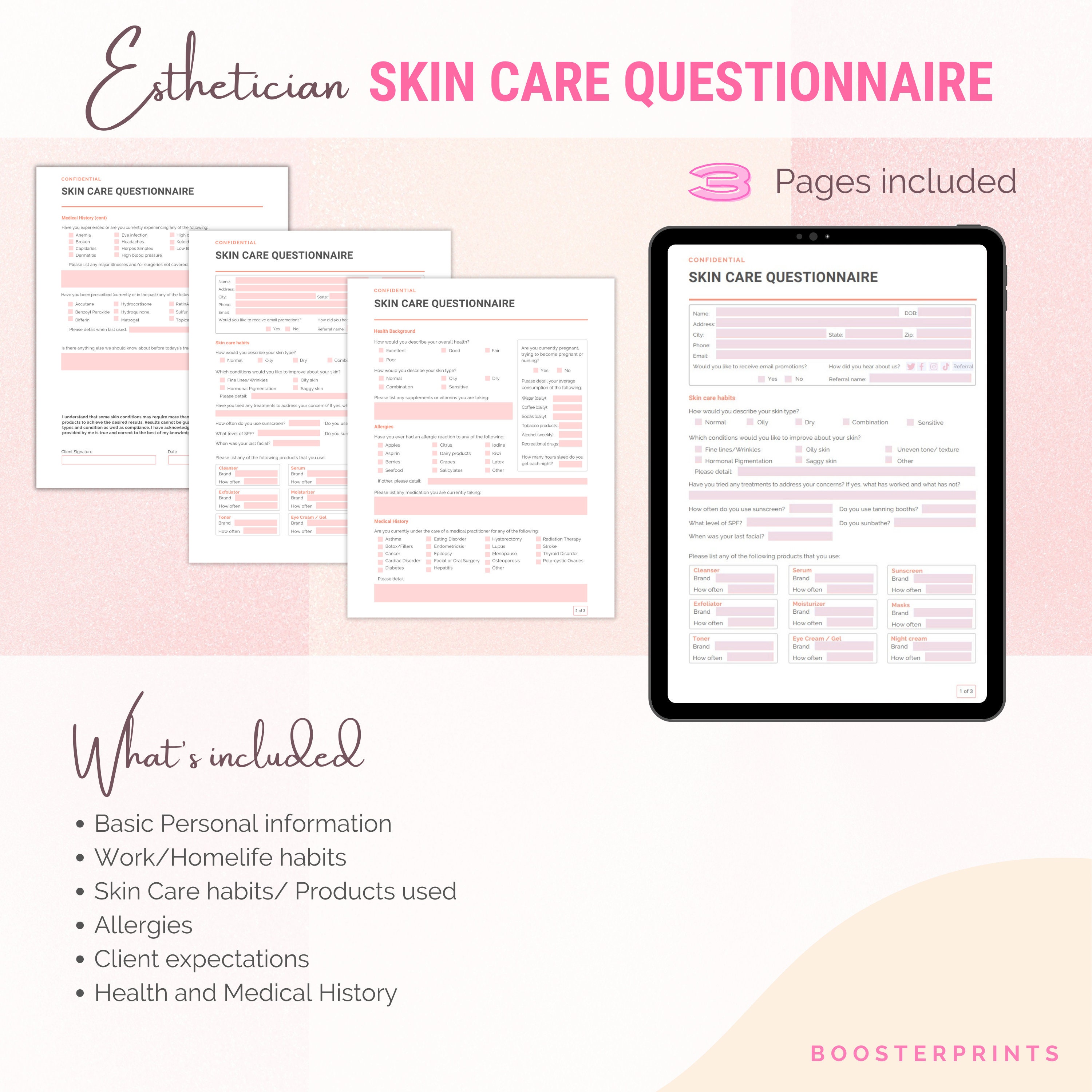 Skin Care Consultation Forms Facial Consultation Client Skin Care ...