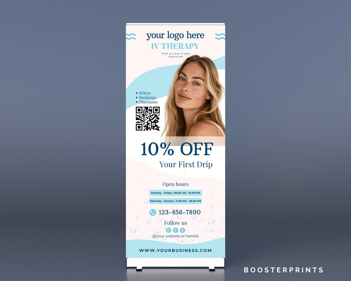 IV Therapy Marketing Retractable IV Banner Iv Rollup Banner Iv Event ...