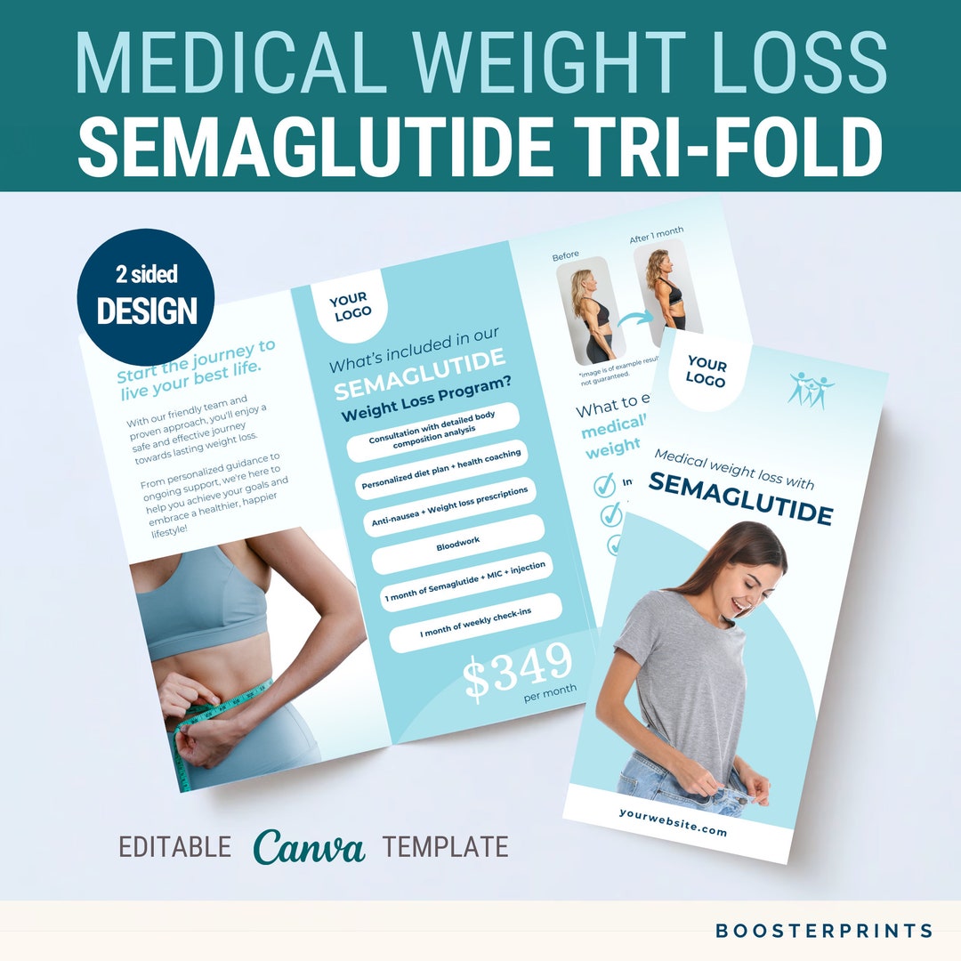 Semaglutide Marketing Trifold Weight Loss Template Semaglutide Template ...
