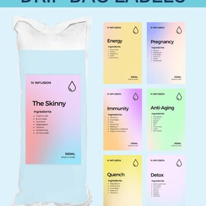 IV Drip Bag Label Template Iv Therapy Template Gradient IV Vitamin ...