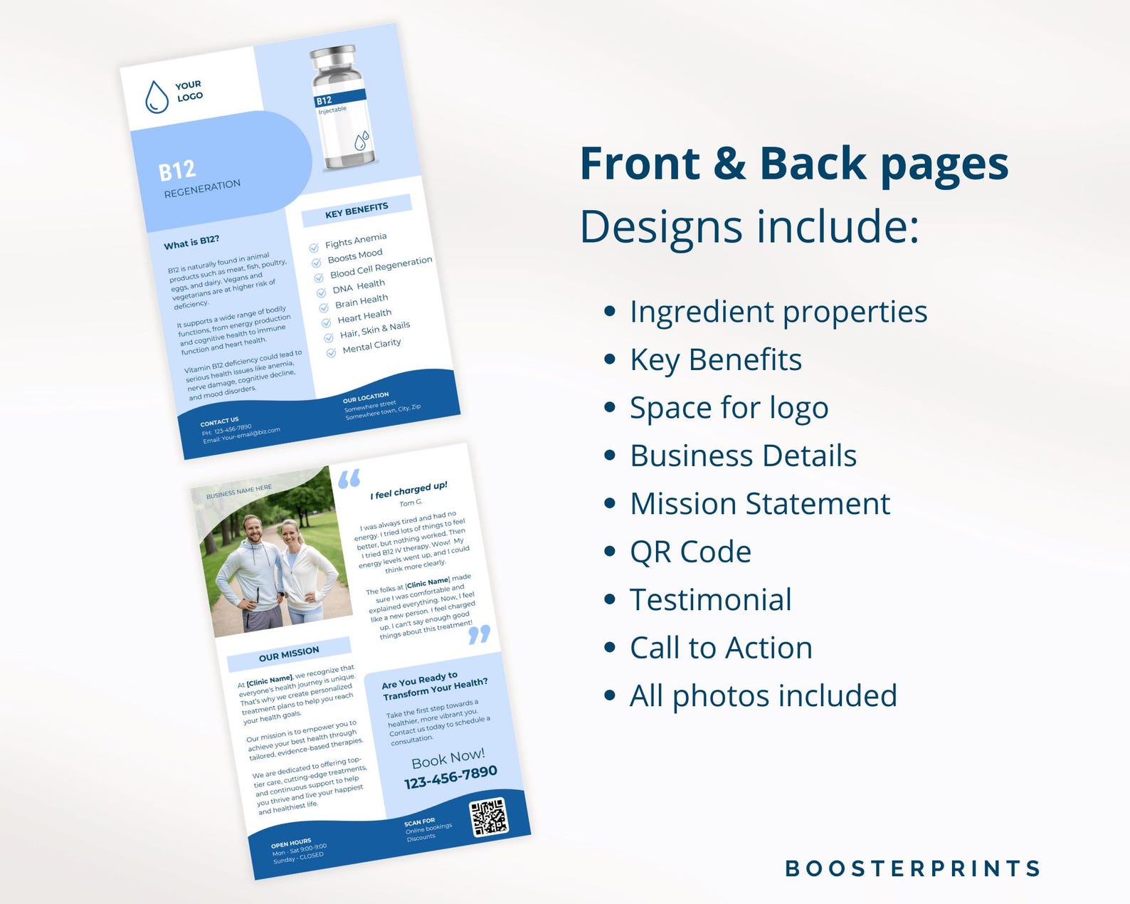 B12 Flyer IV Therapy Canva Template Nad Injections Canva B12 Info Iv ...