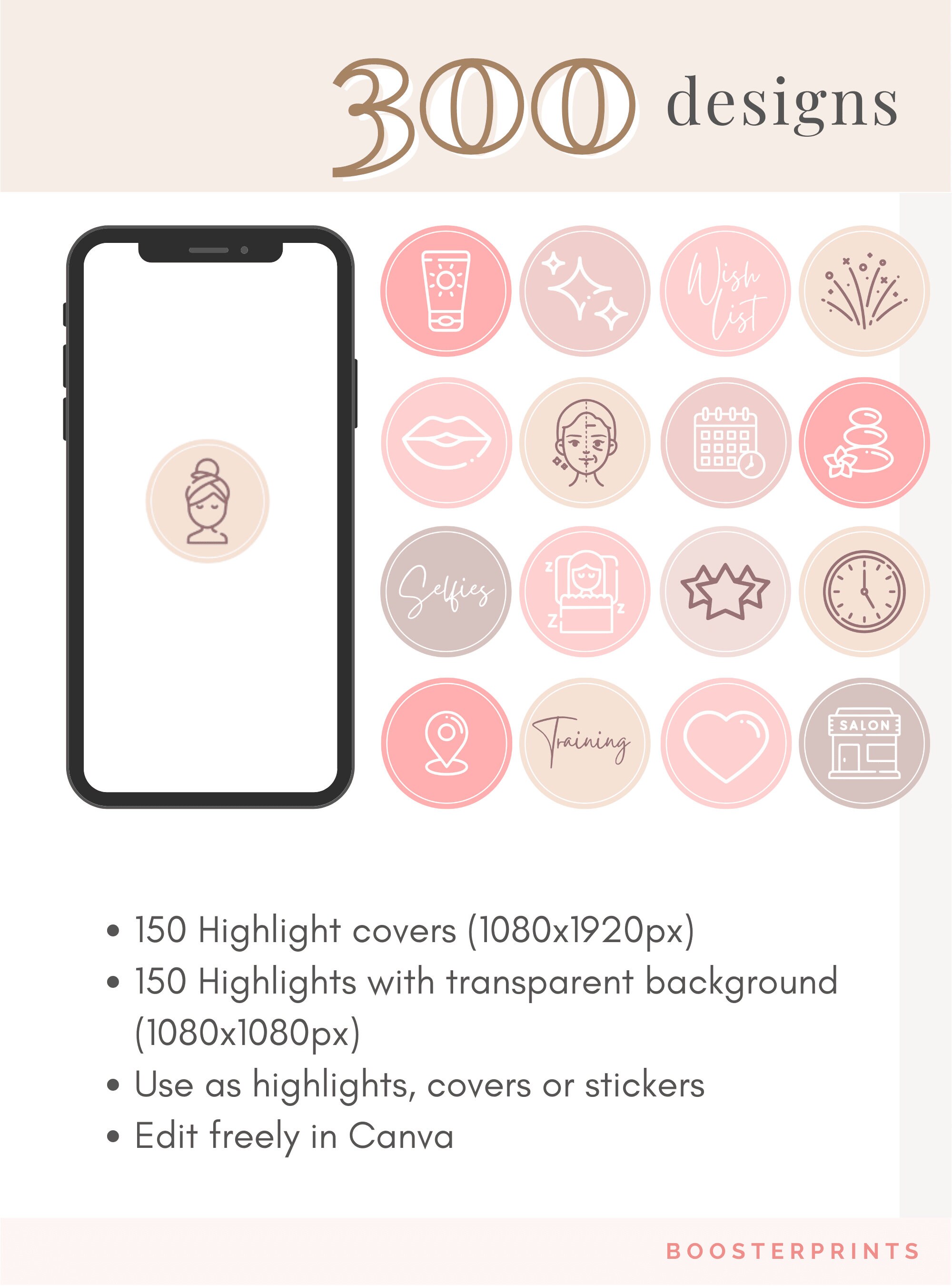 Beauty Instagram Highlights Covers 150 Minimal IG Highlight Spa Insta ...