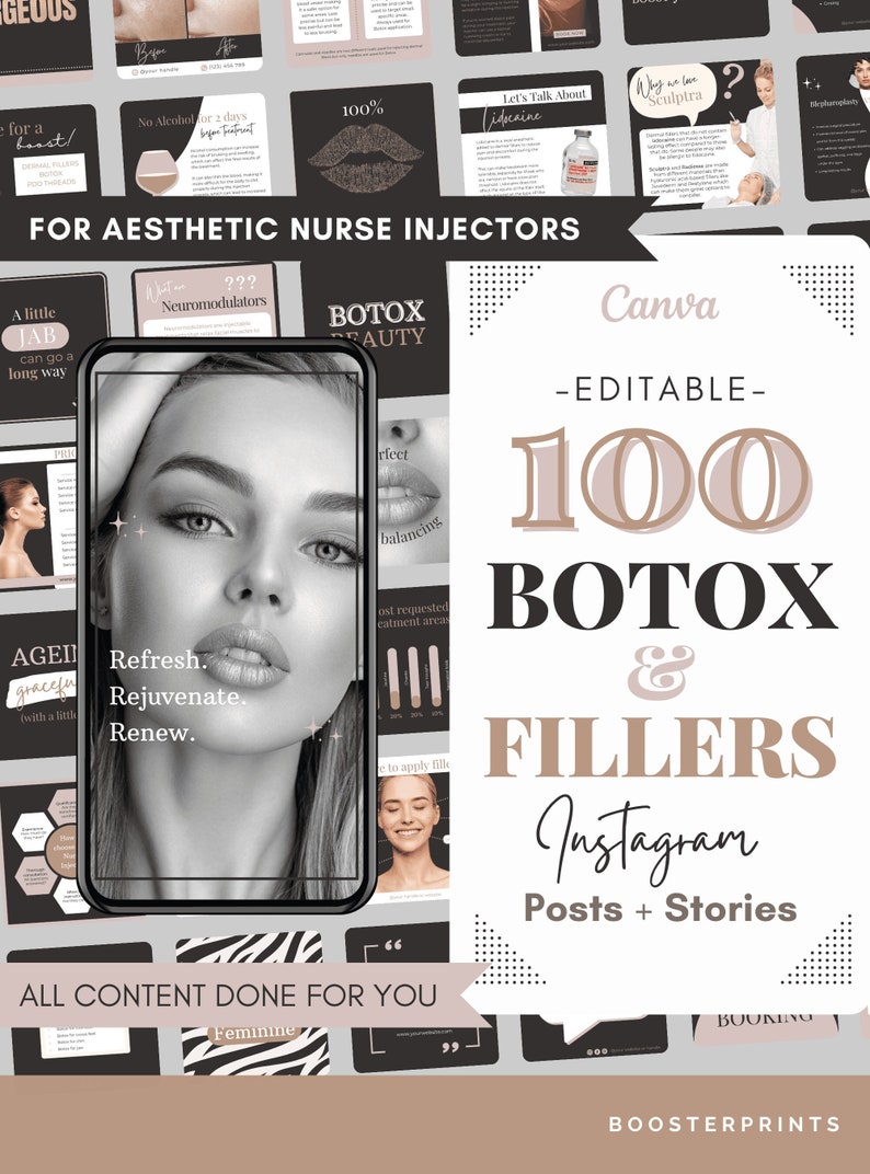 Botox Filler Template Instagram Aesthetic Nurse Injector Template Posts ...