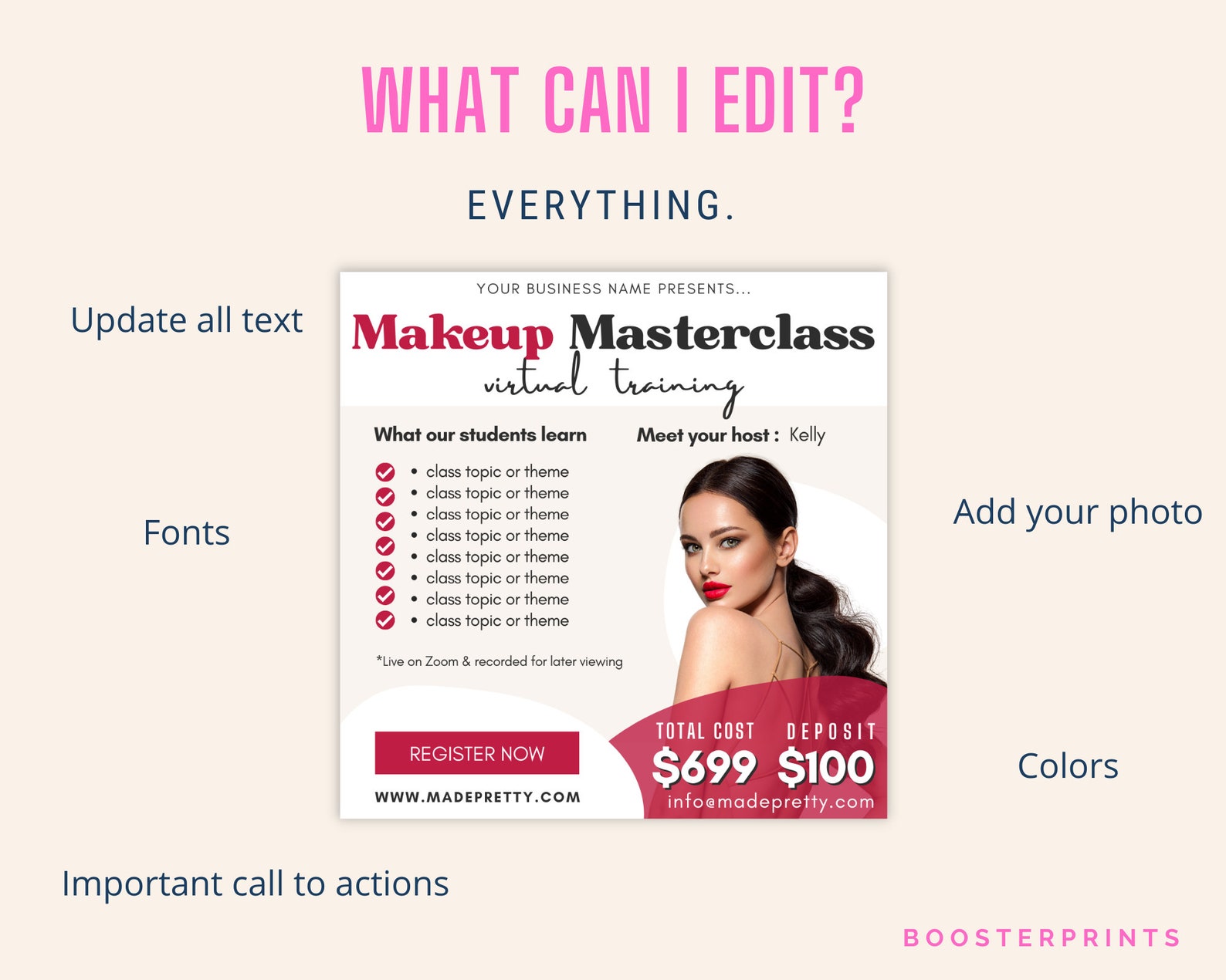 MUA Flyer Template Training Masterclass Makeup Artist Training Flyer ...