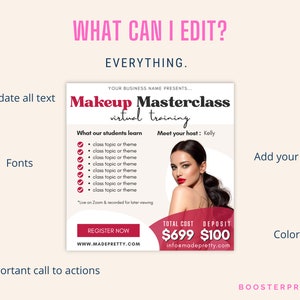 MUA Flyer Template Training Masterclass Makeup Artist Training Flyer ...