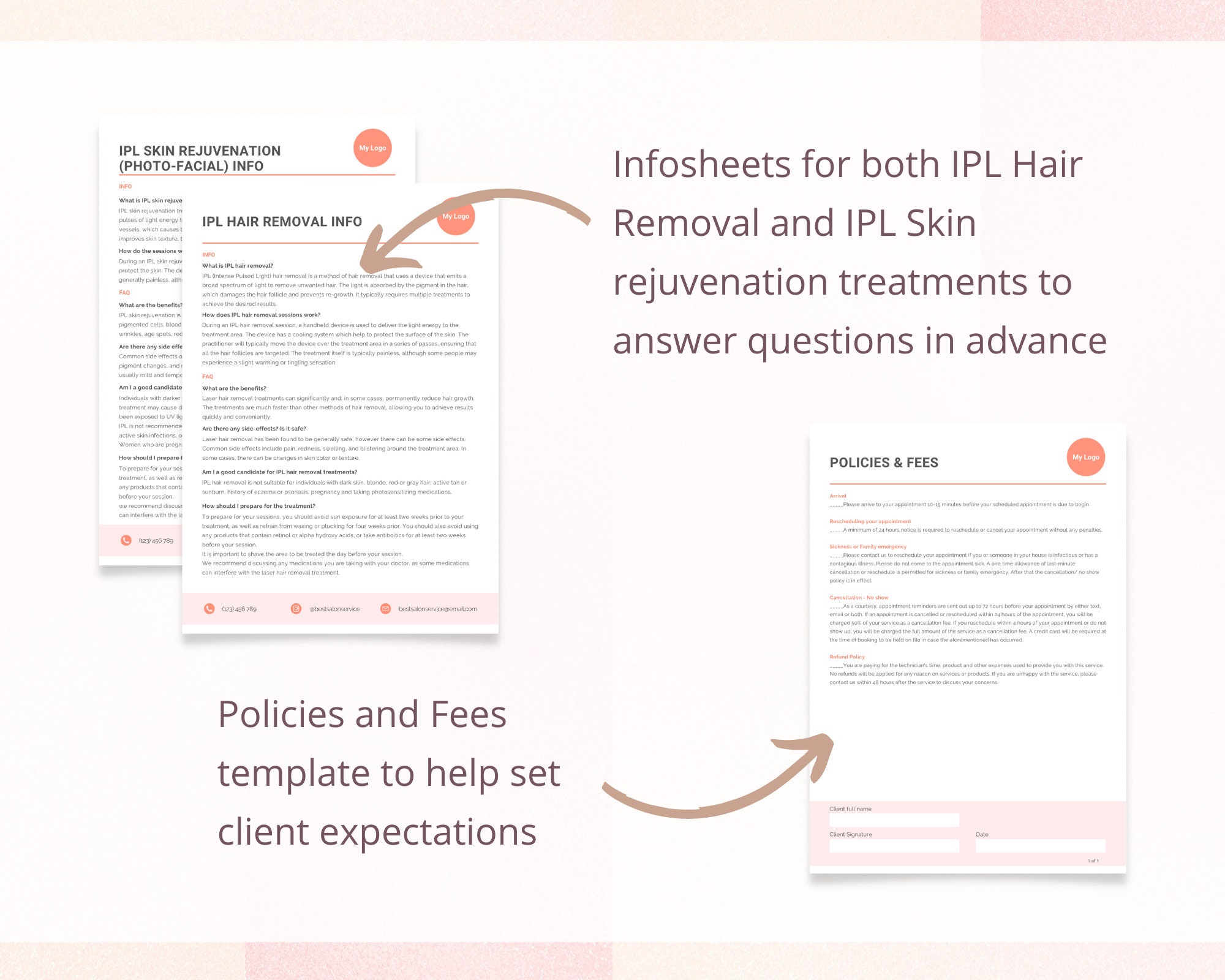 IPL Hair Removal Forms IPL Consent Forms IPL Laser Aftercare Ipl ...