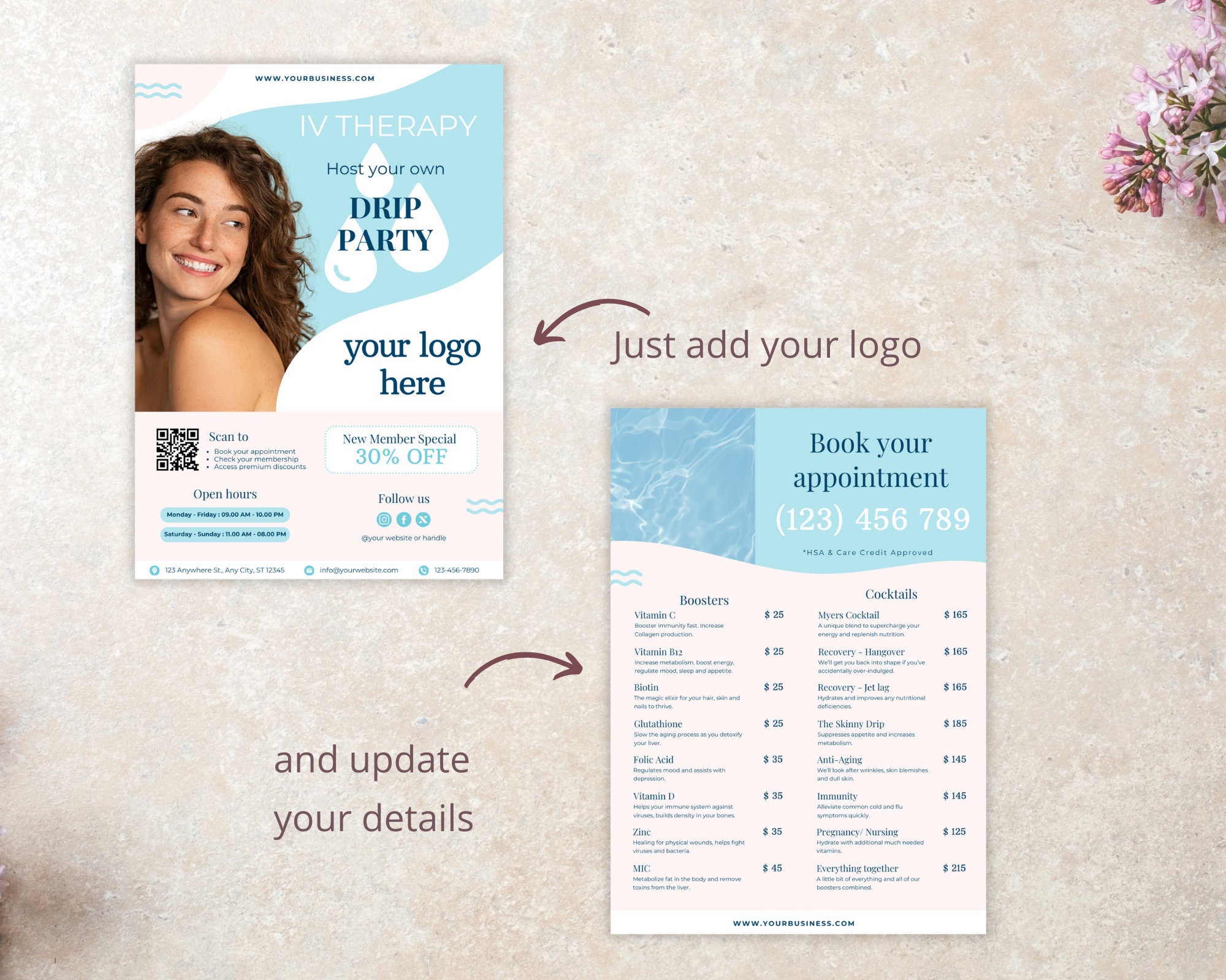 IV Therapy Brochure IV Infusion Flyer Template IV Therapy Marketing Iv ...