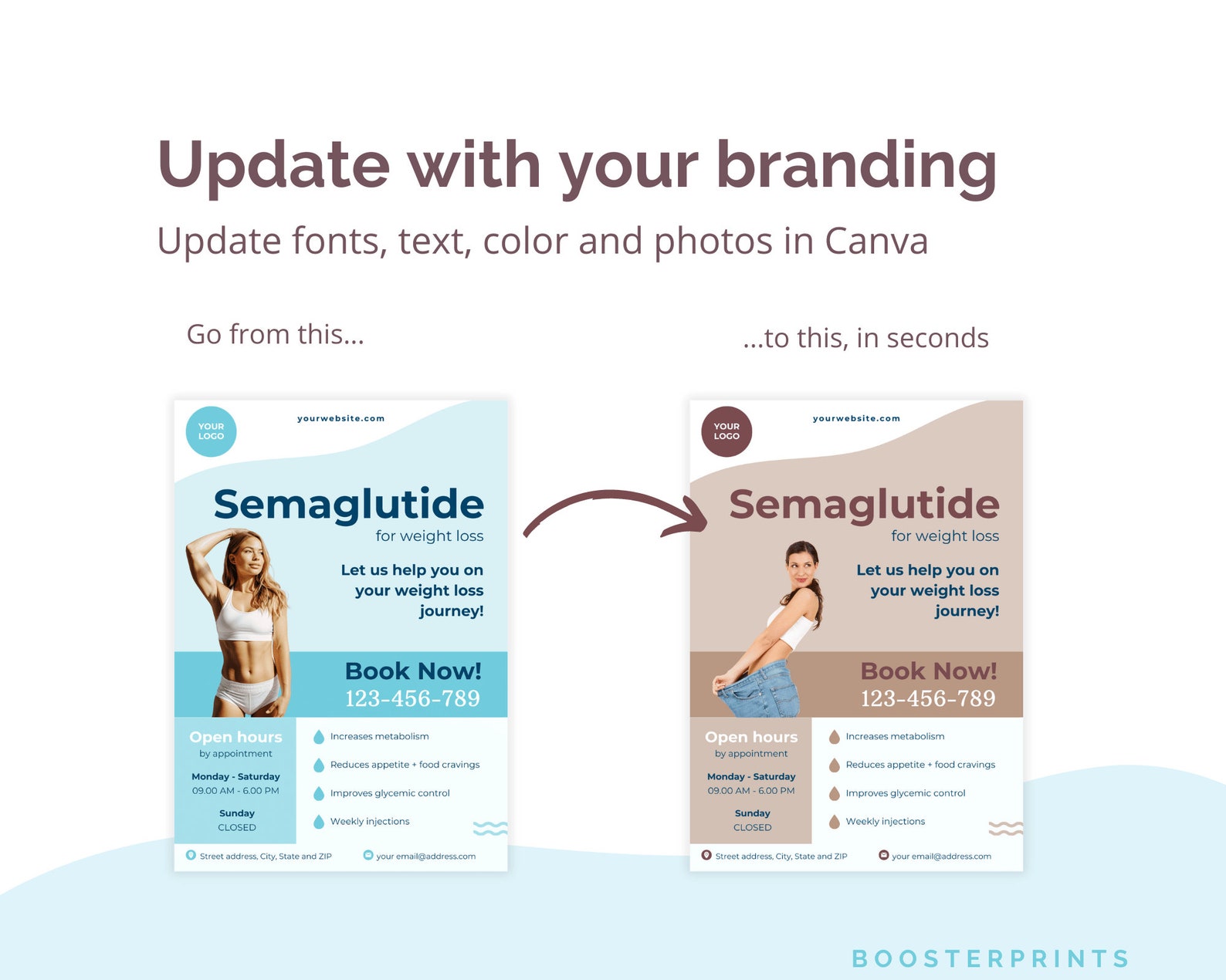 Semagluetide Weight Loss Flyer Template Semaglutide Injection Brochure ...