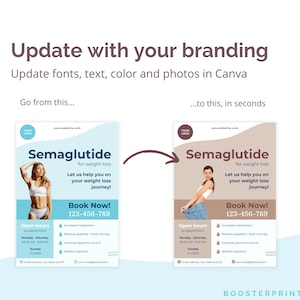 Semagluetide Weight Loss Flyer Template Semaglutide Injection Brochure ...