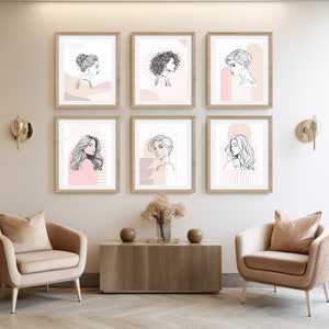 Hair Salon Art Prints Set of 6 Hair Salon Wall Art Spa Wall Art Boho ...