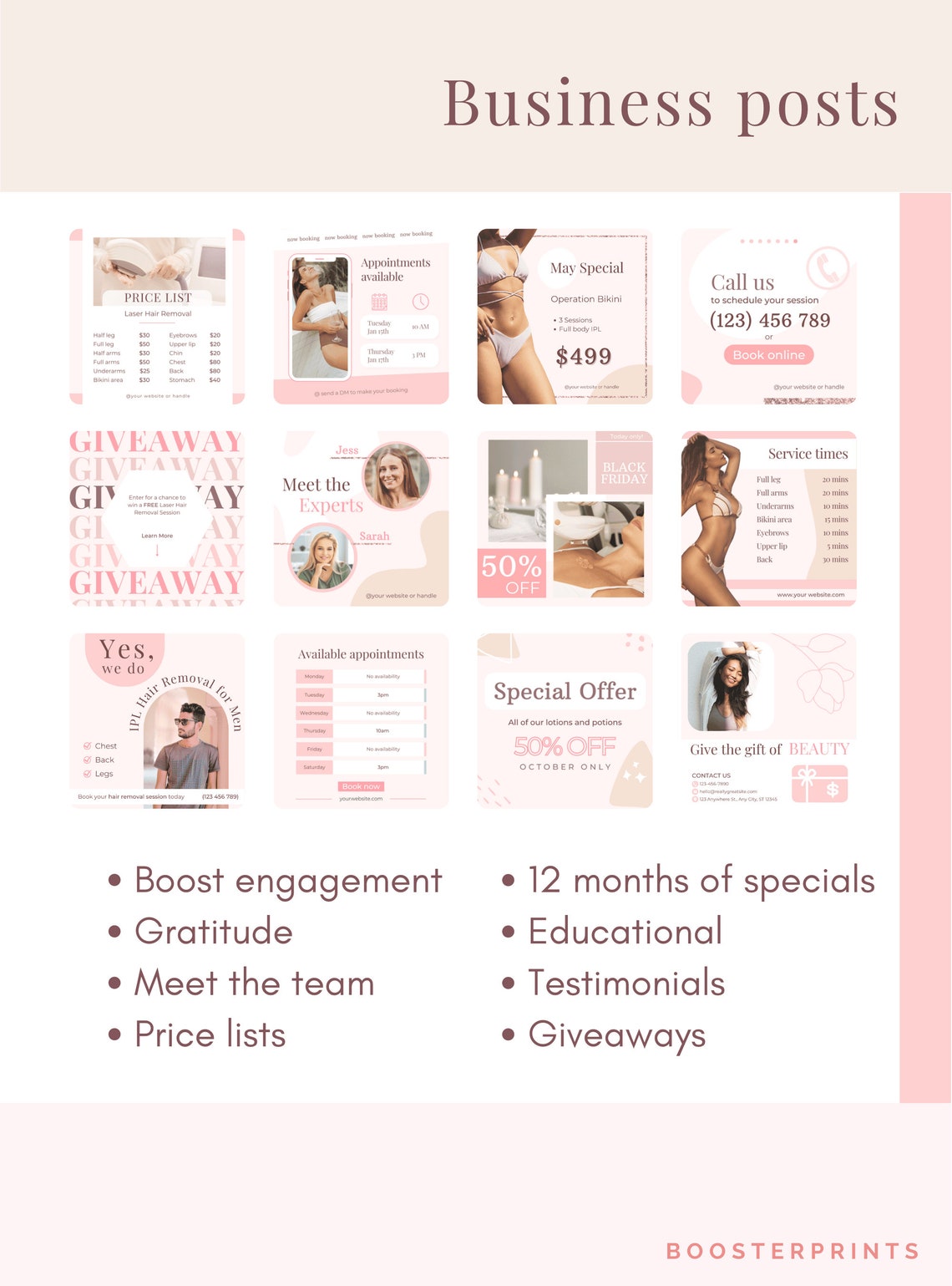 IPL Hair Removal Insta Posts & Stories, IPL Instagram Marketing ...