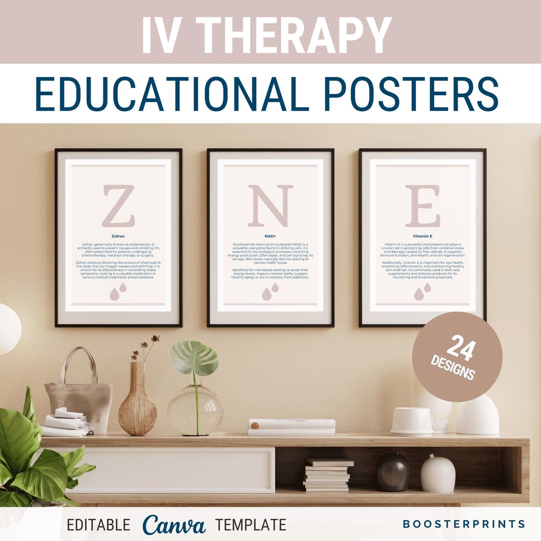 IV Therapy Poster Medical Wall Decor Client Education Posters Iv ...