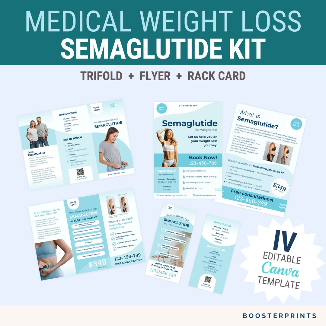 Weight Loss Templates Flyer Marketing Template Semaglutide Trifold ...