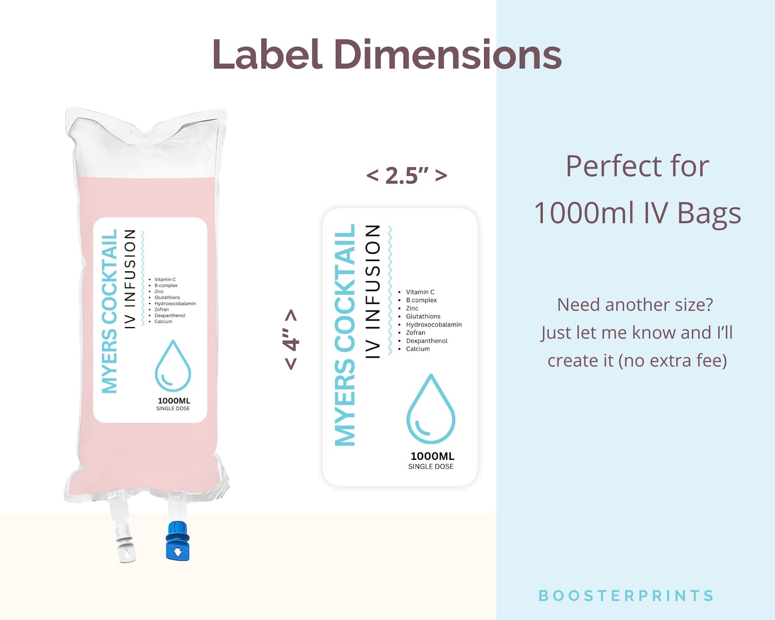 IV Bag Labels Template Drip Bag Label for IV Infusion Bag Label IV ...