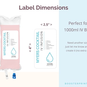 IV Bag Labels Template Drip Bag Label for IV Infusion Bag Label IV ...