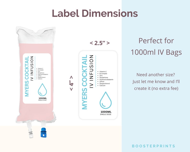 IV Bag Labels Template Drip Bag Label for IV Infusion Bag Label IV ...