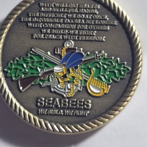 Navy Seabee Coin - Etsy