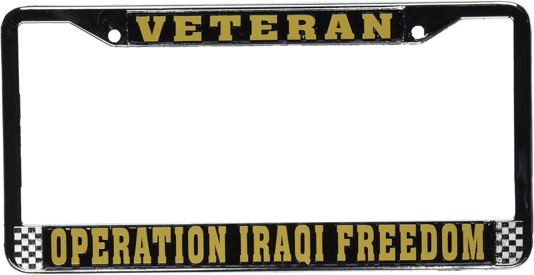 Operation Iraqi Freedom Veteran Chrome License Plate Frame - Etsy