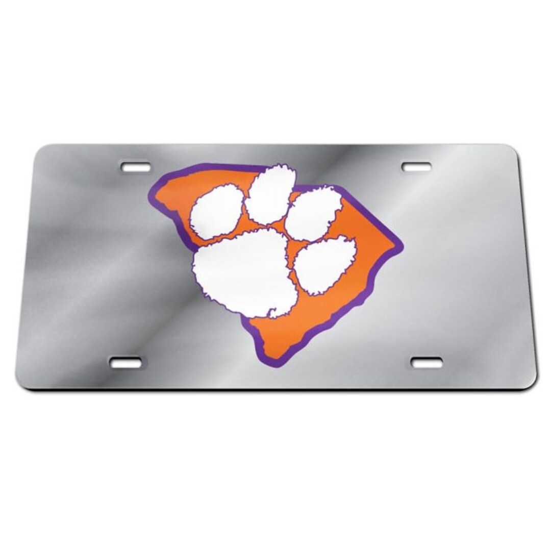 Clemson Tigers W/paw State Outline License Plate - Etsy