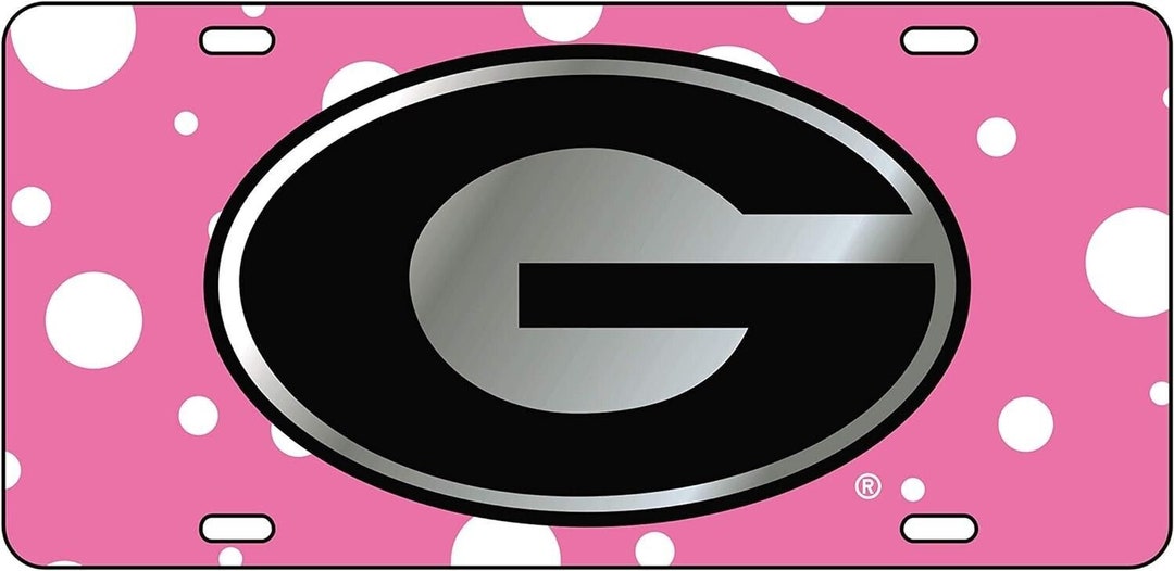 Georgia Bulldogs Pink Polka Dots Laser License Plate - Etsy