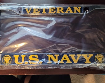 Navy Veteran License Plate Frame - Etsy