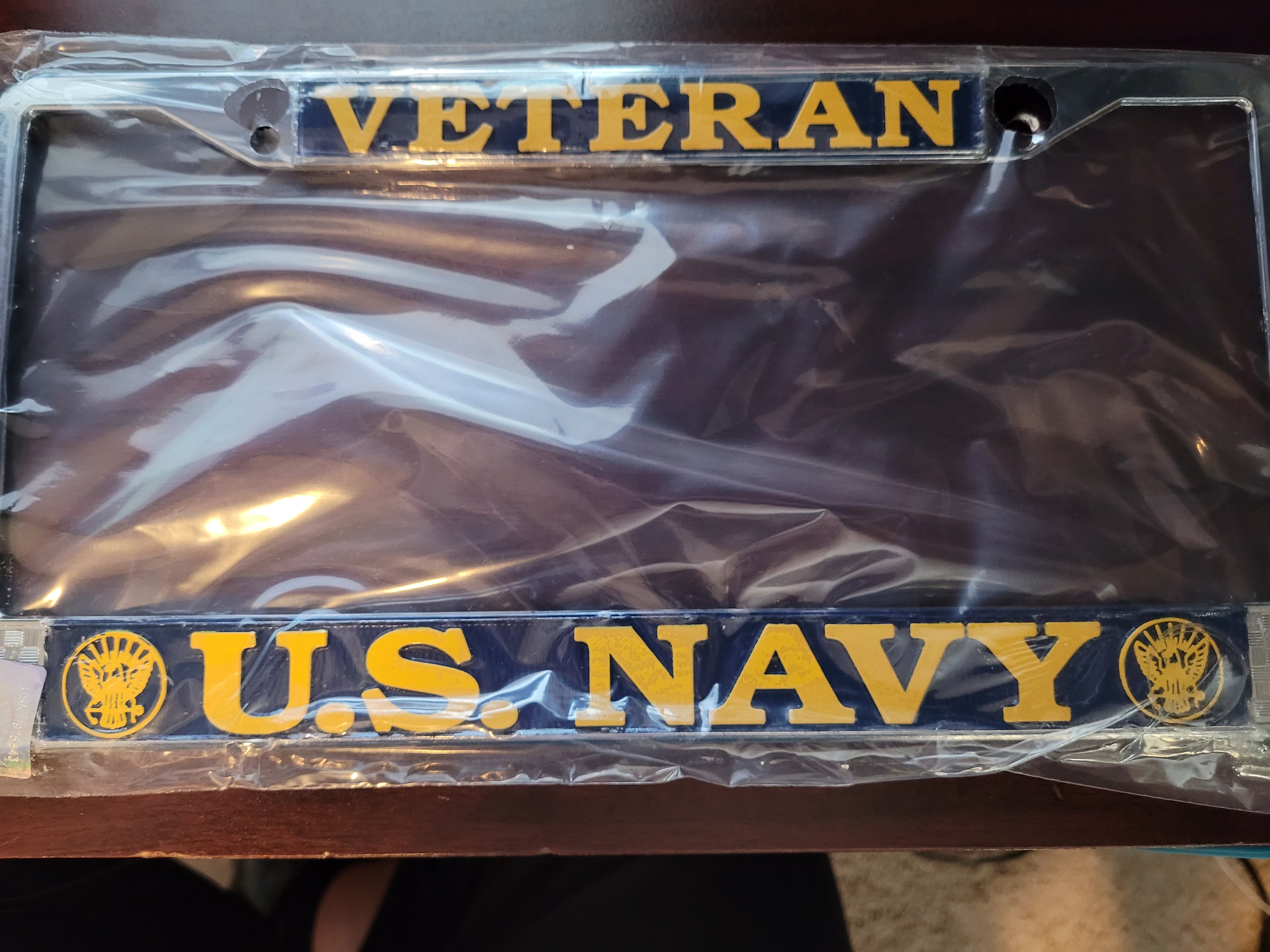 U.S. Navy Veteran Chrome License Plate Frame | Etsy