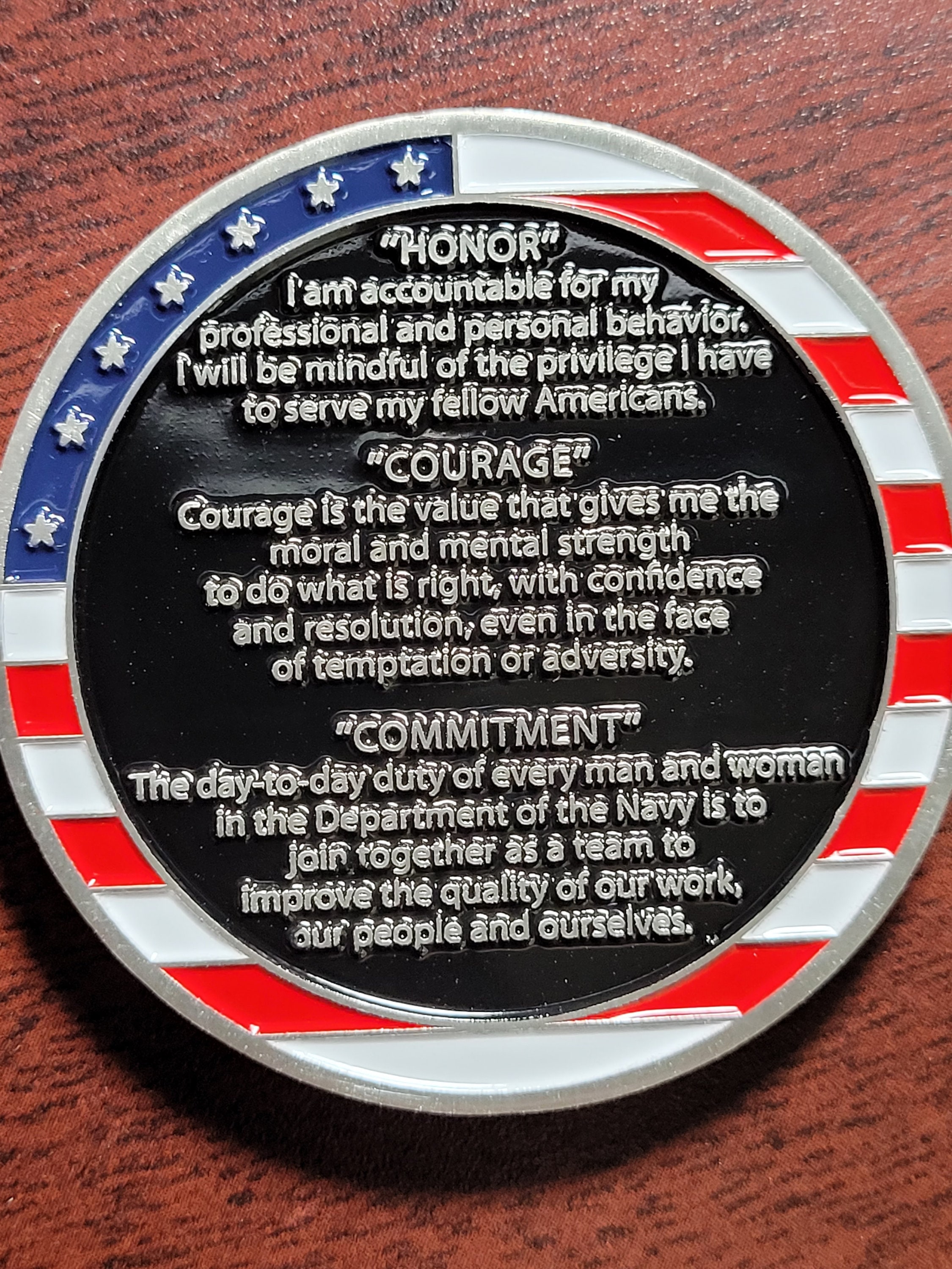 US Navy Core Values Coin - Etsy