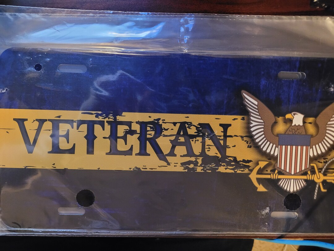 US Navy Veteran Distressed License Plate - Etsy