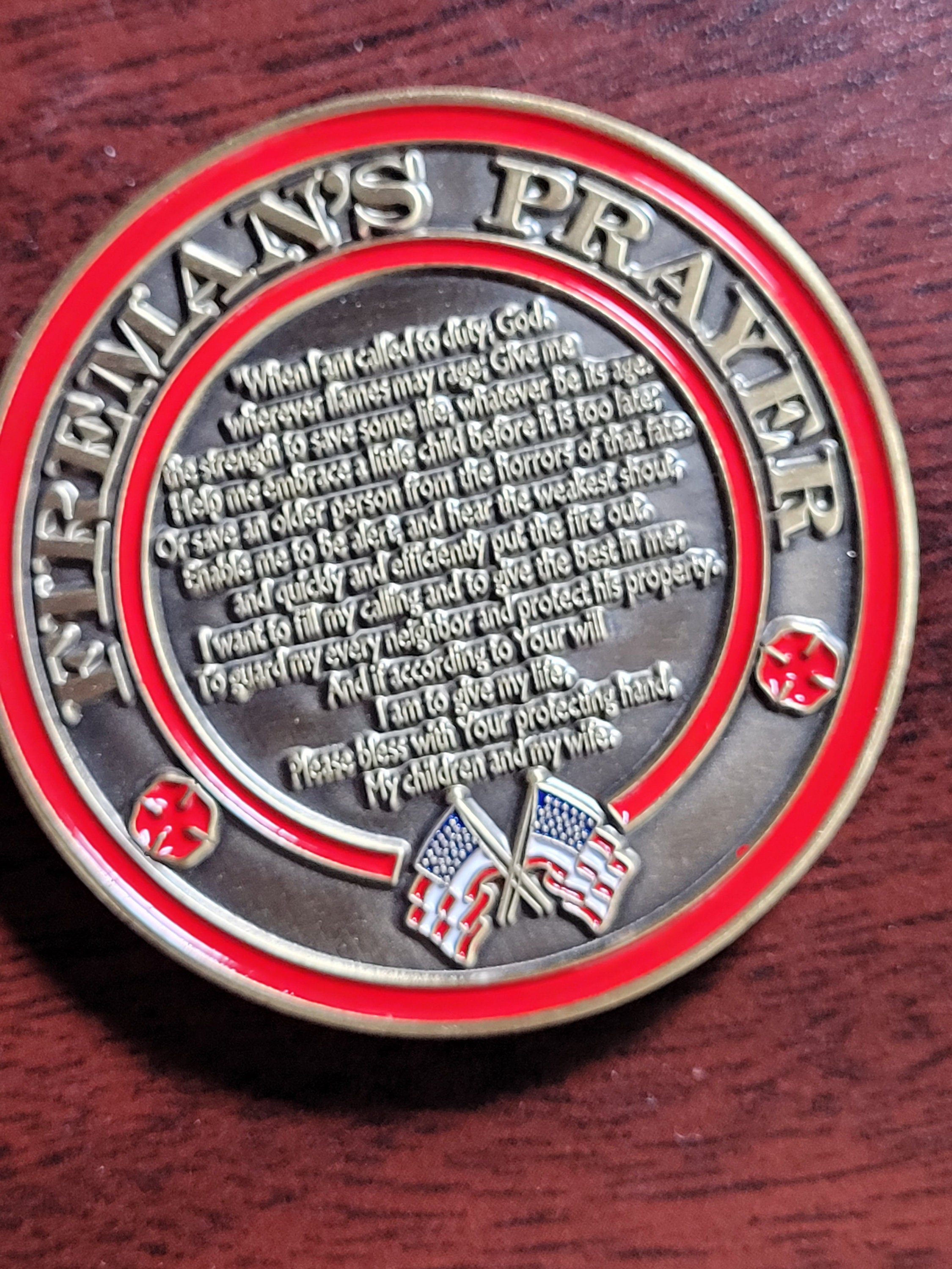 Fireman Prayer Coin - Etsy
