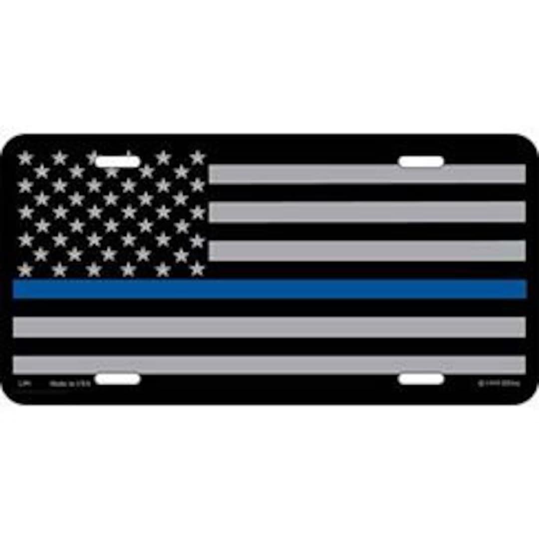 Police Thin Blue Line Metal License Plate - Etsy