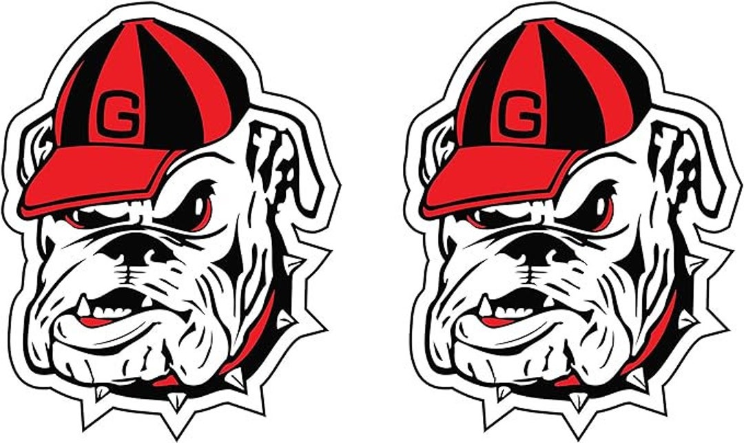 University of Georgia Old Logo Bulldog Head 2 2-pk Decal - Etsy
